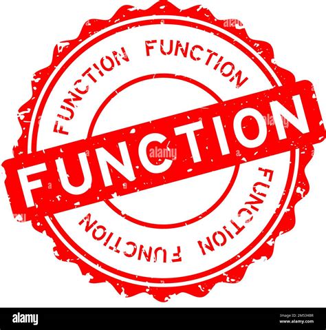 Grunge Red Function Word Round Rubber Seal Stamp On White Background