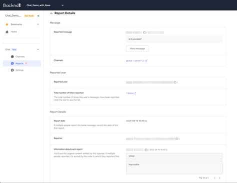 report and restrictions backnd developer documentation