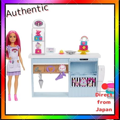 Barbie Create And Play Pastel Color Cute Cake Shop Barbie Work And Play Teacher Set【doll