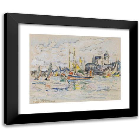 Paul Signac 14x12 Black Modern Framed Museum Art Print Titled Sables