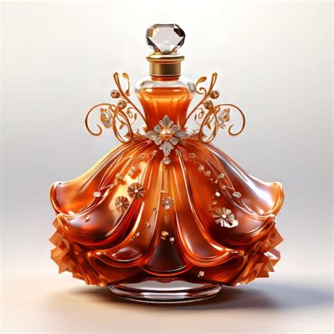 Bottle Of Perfume Decorated With Flowers 3d Render Illustration