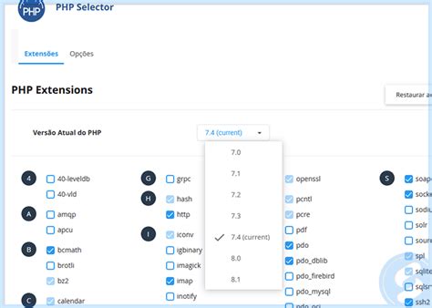 Selecionar Versão E Extensões Do Php No Cpanel San