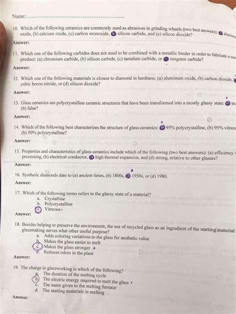 Solved Some Questions Have Multiple Answers That Are