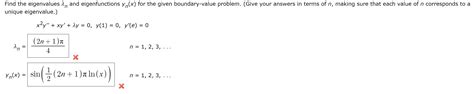 Solved Find The Eigenvalues In And Eigenfunctions Yn X For Chegg