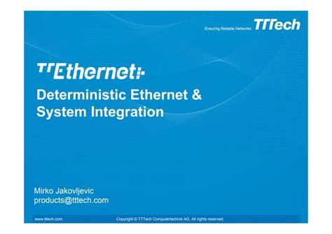 Deterministic Ethernet Ttethernet Ppt