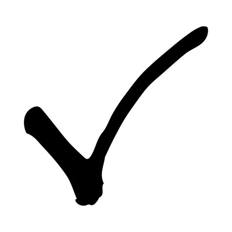 Hand Drawn Check Mark Illustration Marker Right Sign Clipart Ink Scribble Checkbox Single