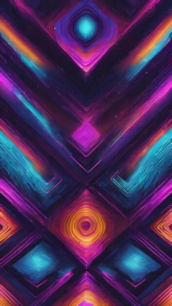 Premium Ai Image Retro Syntwave Space Repeating Pattern