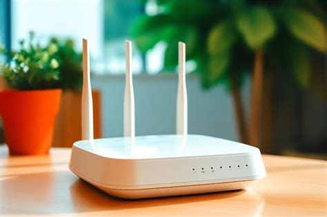Premium Photo A White Router With Three Antennas