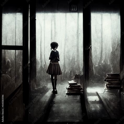 Sad Anime Girl Stock Illustration Adobe Stock
