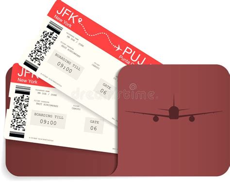 Realistic Airline Flight Ticket Boarding Pass Design Template With
