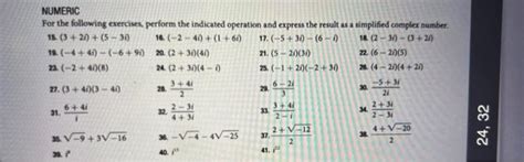solved numeric for the following exercises perform the