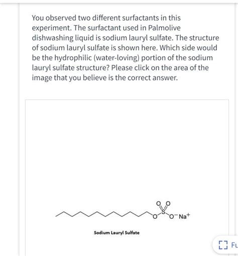 Solved You Observed Two Different Surfactants In This