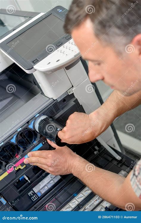 Portrait Replacing Printer Ink Stock Image Image Of Empty Consumable
