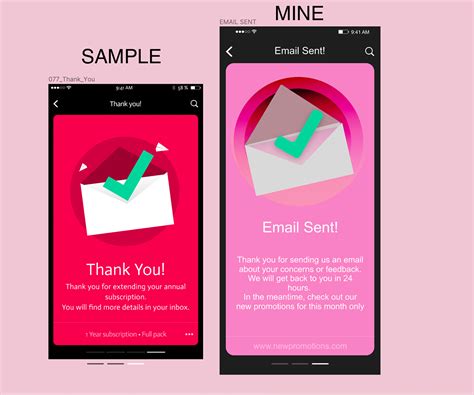 Email Sent Confirmation Practice On Behance