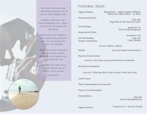 Traditional Catholic Funeral Program Template