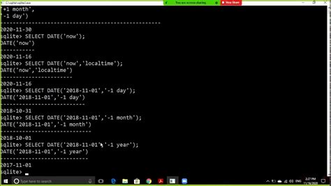 Built In Functions In Sqlite Date And String Functions Youtube