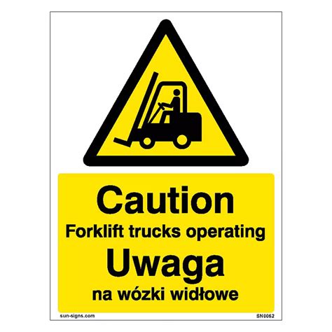 Buy Sunsigns Caution Forklift Trucks Operating Signages Size 150x100 Mm