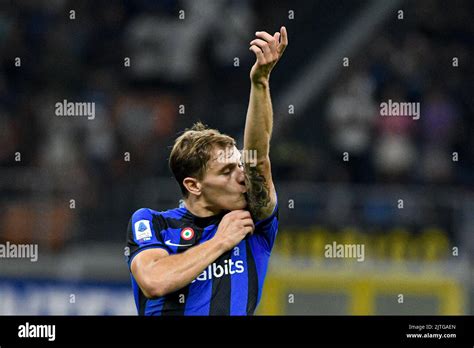 Nicolò Barella Of Fc Internazionale Celebrates After Scoring A Goal