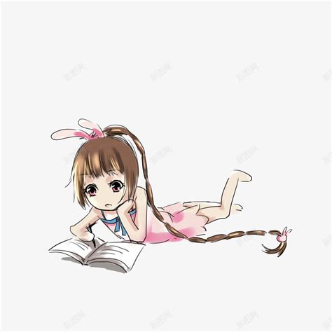 卡通趴着老实写作业的女孩png图片免费下载 素材hipfppop 88ICON