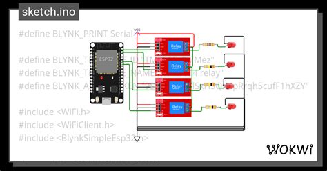 menyalakan 4 lampu esp wokwi esp32 stm32 arduino simulator