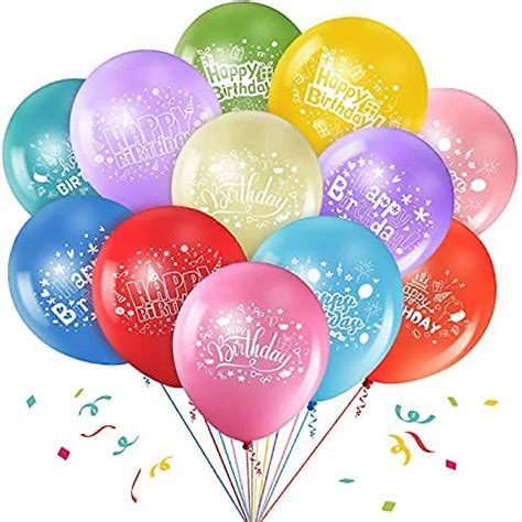 48 Pieces Happy Birthday Decorations Balloons 12 Inch Latex Colorful