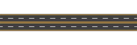 노란색과 흰색 선이있는 직선 아스팔트 도로 원활한 수평 고속도로 자동차를위한 도시의 거리 두 개의 차선이있는 경로 교통 교통을위한 검은 색 트랙 도로 및 스피드 웨이 개념