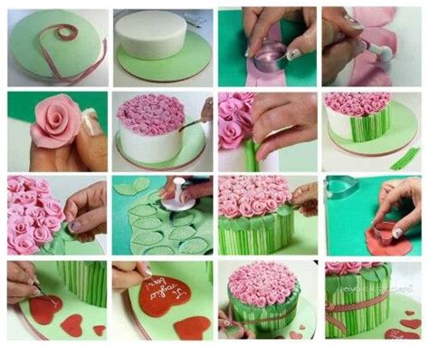 Cake Tutorial How To Decorate Cakes With Fondant Flowers And Hearts Pasta Süsleme Eğitimleri