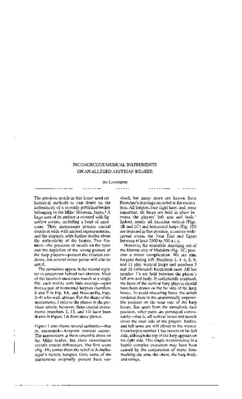 Pdf Incongruous Musical Instruments On An Alleged Assyrian Beaker