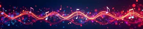 Abstract Sound Wave Visualization Colorful Musical Notes Flowing Frequency Music Background