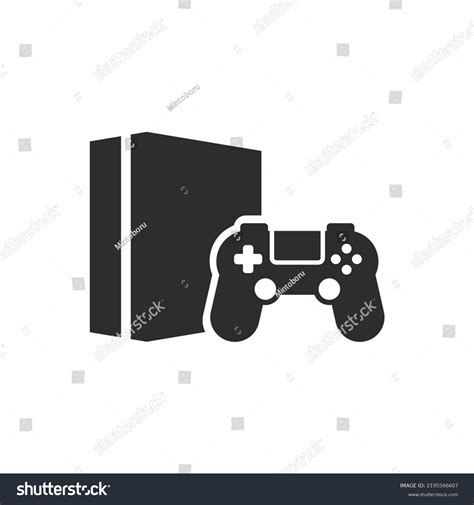 Game Console Gamepad Icon Monochrome Black Stock Vector Royalty Free 2195566607 Shutterstock