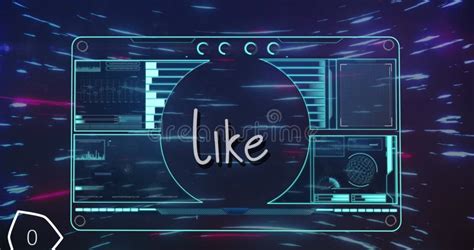Like Text And Digital Interface With Data Processing Over Light Trails