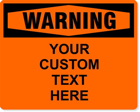 Custom Text Orange Warning Full Color Sign X HC Brands