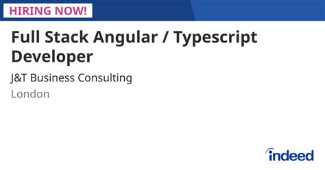 Full Stack Angular Typescript Developer London E14