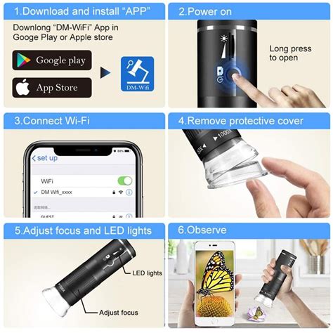Microscopio Digital Inalámbrico Wifi 1080p Endosc Grandado