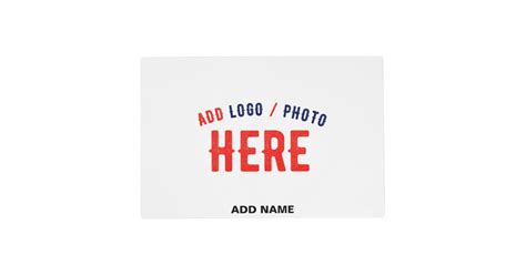 Stylish Modern Customizable White Verified Branded Placemat Zazzle