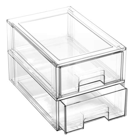 Bino Stackable Storage Drawers Small 2 Pack Clear The Crate