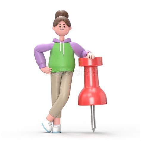 3d Illustration Of Asian Girl Renae Figure With Pin Needle3d Rendering