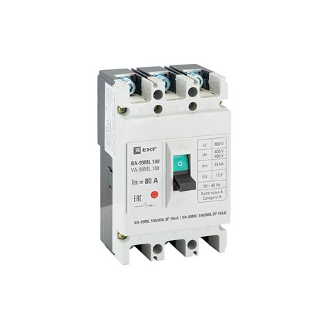 Автоматический выключатель EKF Basic ВА-99МL, 100/80А, 3P, 18кА mccb99 ...