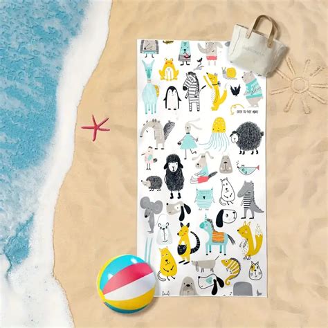 1 יחידה שטיח סופג מים במיוחד עם דוגמת חיות מצוירות בנושא גן Temu