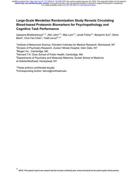 PDF Large Scale Mendelian Randomization Study Reveals Circulating