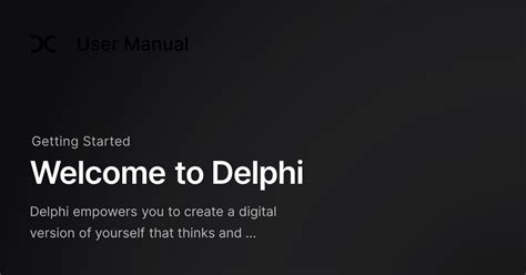 Welcome To Delphi Delphi