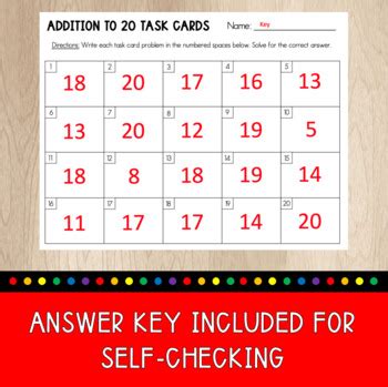 Task Cards Addition To 20 By Mountain State Teacher TPT