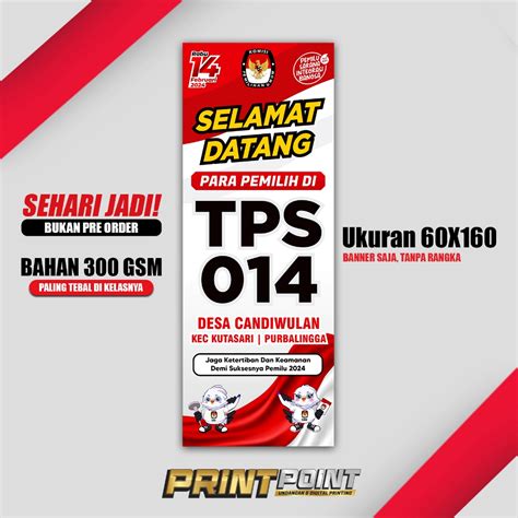 Jual Banner Spanduk Tps Pemilu 2024 Lengkap Warna Netral Murah Tebal