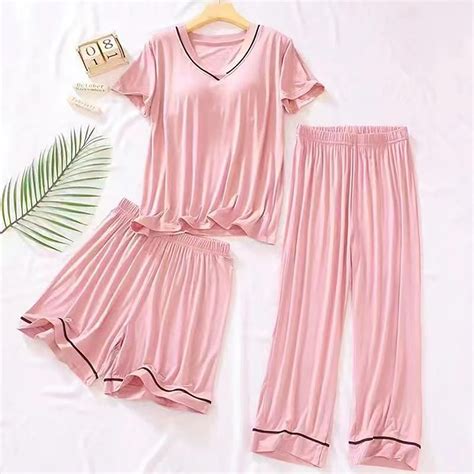 Tuwabeii Summer Lounge Sets For Womenbutton Casual Short Sleeve Tops