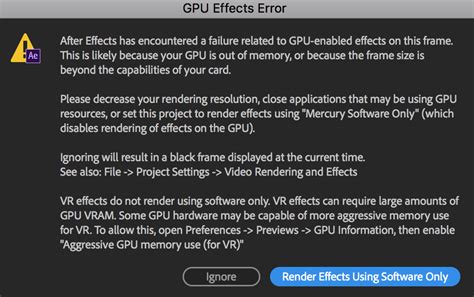 Solved Re Failure Related To Gpu Enabled Effects Page Adobe