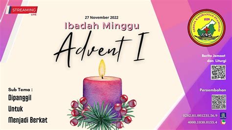 LIVE Ibadah Hari Minggu Advent II Desember GKE PANGKALAN BUN YouTube