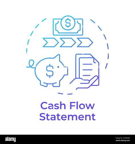 Cash Flow Statement Blue Gradient Concept Icon Stock Vector Image And Art