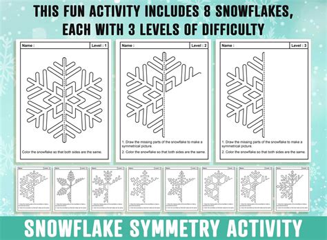 Snowflake Symmetry Worksheet Snowflake Theme Lines Of Symmetry