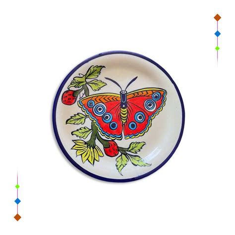 Butterfly Pottery Wall Hanging Plate Artcraft Pakistan