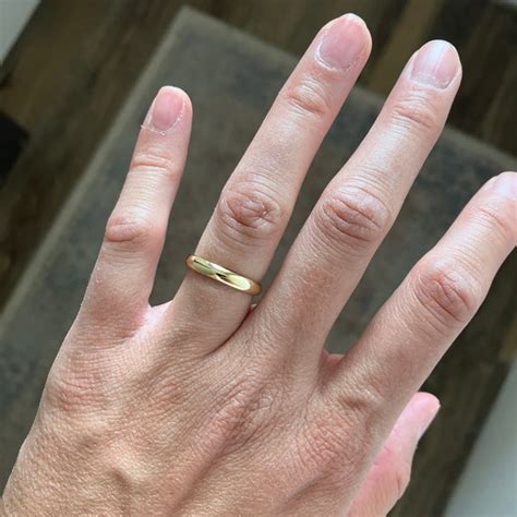 14k Yellow Gold Band 3mm Classic Dome Polished Comfort Fit